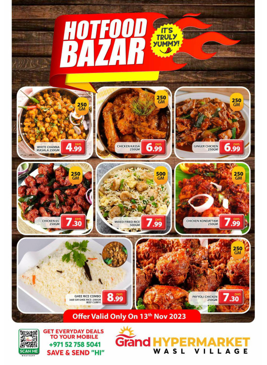 Hot Food Bazar - Wasl Village, Dubai from Grand Hypermarket until 13th November - Grand ...