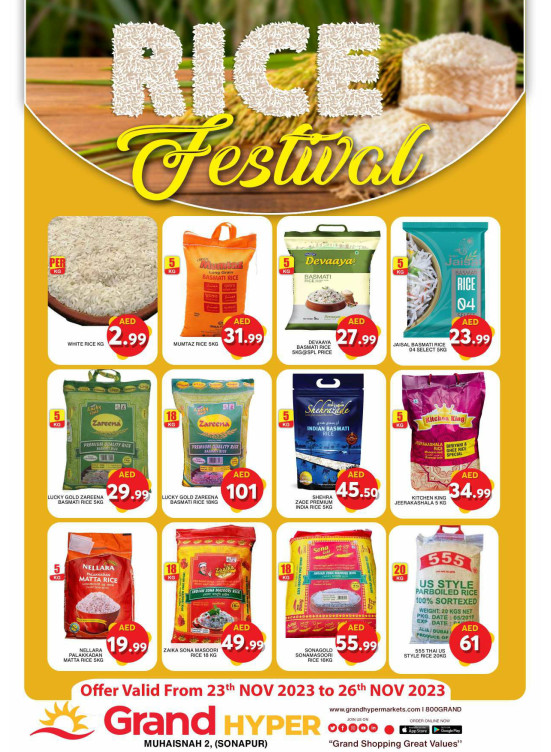 Rice Festival - Grand Hyper Muhaisnah from Grand Hypermarket until 26th ...