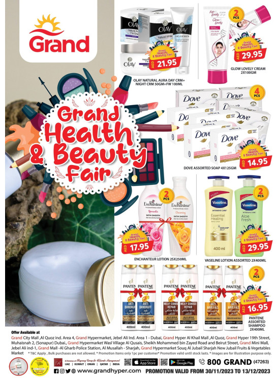 Health & Beauty Offers from Grand Hypermarket until 12th December ...