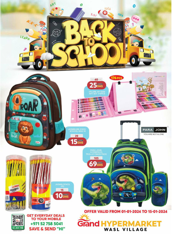 Back to School Deals - Wasl Village, Dubai from Grand Hypermarket until 15th January - Grand ...