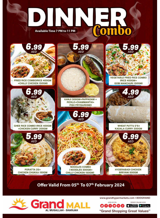 Dinner Combo - Grand Mall Sharjah from Grand Hypermarket until 7th ...
