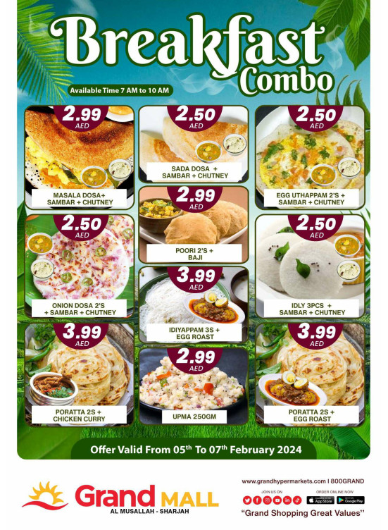Breakfast Combo - Grand Mall Sharjah from Grand Hypermarket until 7th ...