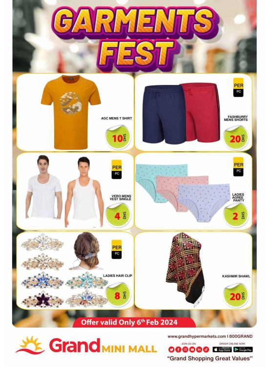 Garments Fest - Grand Mini Mall from Grand Hypermarket until 6th February - Grand Hypermarket ...