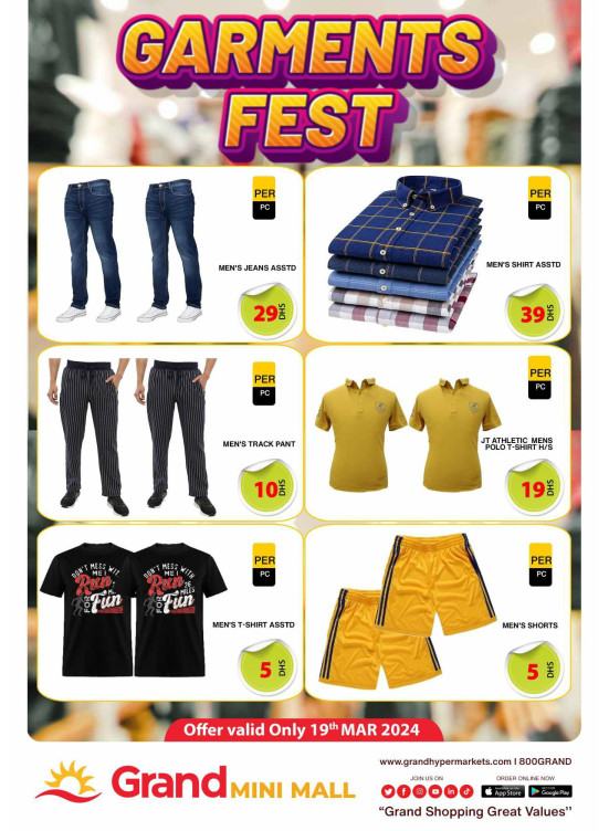 Garments Fest - Grand Mini Mall from Grand Hypermarket until 19th March - Grand Hypermarket UAE ...