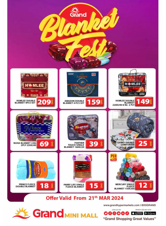 Blanket Fest - Grand Mini Mall from Grand Hypermarket until 21st March - Grand Hypermarket UAE ...