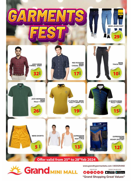 Garments Fest - Grand Mini Mall from Grand Hypermarket until 28th March - Grand Hypermarket UAE ...