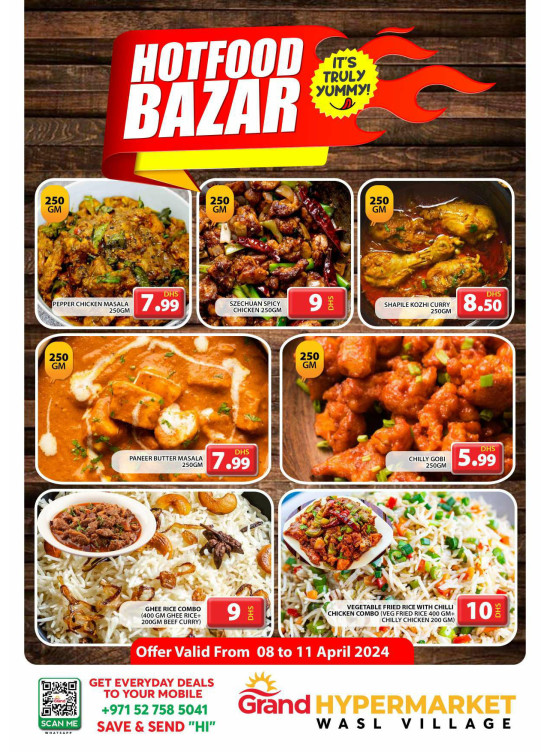 Hot Food Bazar - Wasl Village, Dubai from Grand Hypermarket until 11th April - Grand Hypermarket ...