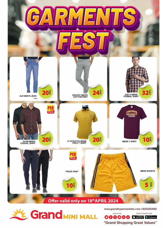 Garments Fest - Grand Mini Mall from Grand Hypermarket until 18th April - Grand Hypermarket UAE ...