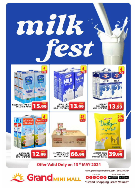 Milk Fest - Grand Mini Mall from Grand Hypermarket until 13th May - Grand Hypermarket UAE Offers ...