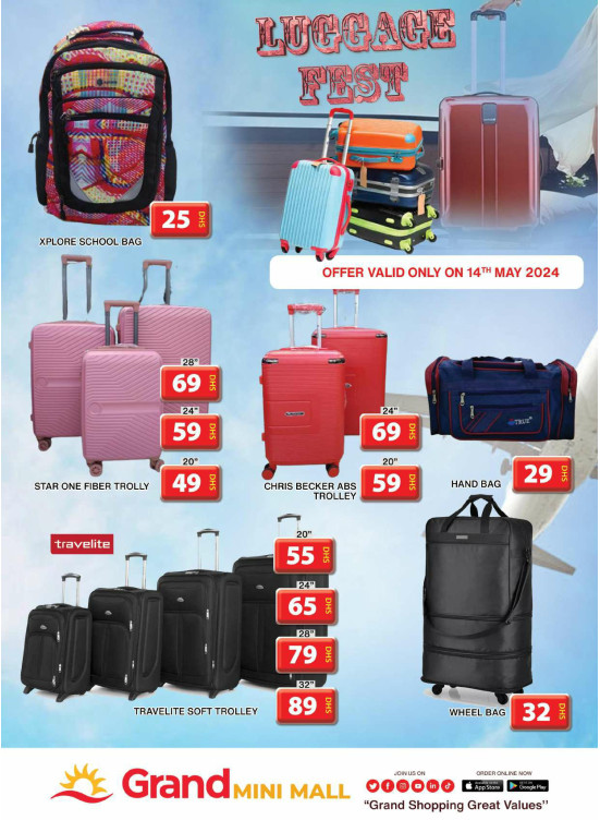 Luggage Fest - Grand Mini Mall from Grand Hypermarket until 14th May - Grand Hypermarket UAE ...