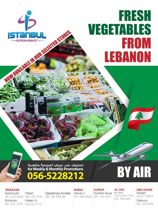 Fresh Vegetables From Lebanon from Istanbul Supermarket until 14th July ...