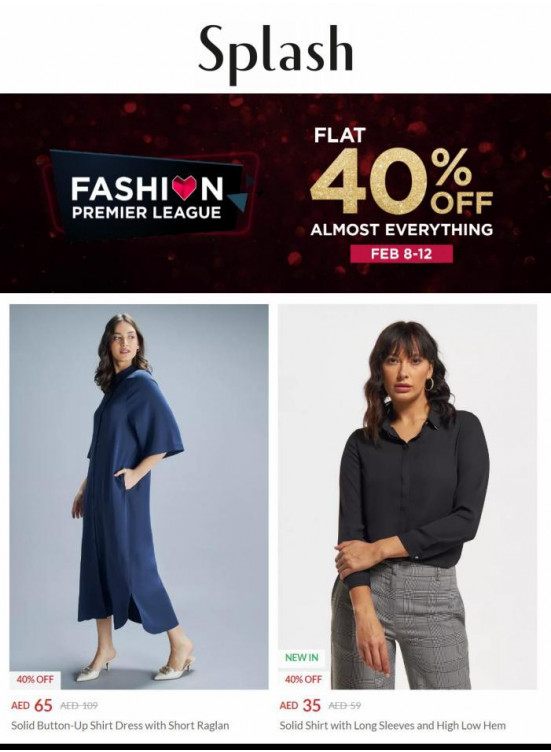 Flat 40% Off from Splash until 12th February - Splash UAE Offers ...