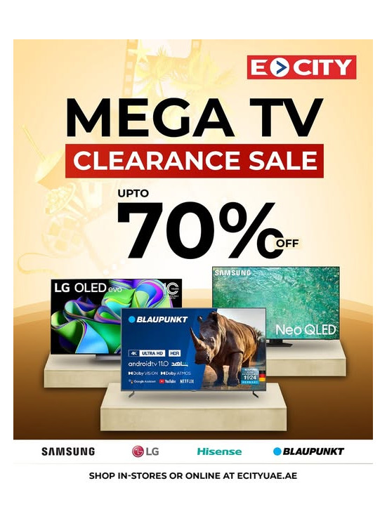 Mega Tv Sale from ECity until 16th February - ECity UAE Offers & Promotions